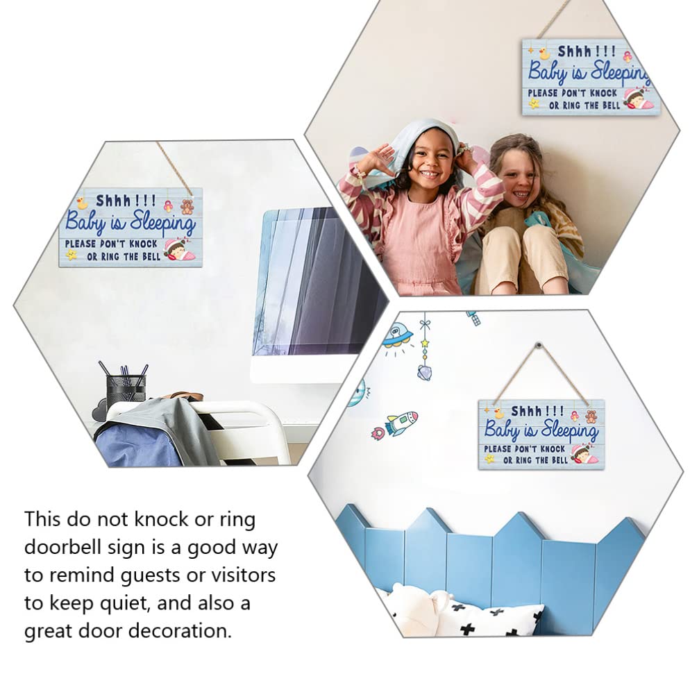 Baby Sleeping Sign Baby Sleeping Plaque Baby is Sleeping Sign Porch Sign Sleeping Baby Door Sign Do Not Knock or Ring Doorbell Sign No Disturb Sign Baby Room Hanging Sign