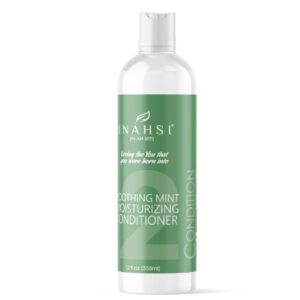 soothing mint moisturizing conditioner, 12 oz - plant-based formula for naturally curly hair, hair products for men, women, and kids, made in usa