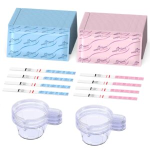 ovulation & pregnancy test strips kit: easy@home 25 ovulation tests 10 pregnancy tests & 35 large urine cups - powered by premom ovulation app | 25lh + 10hcg + 35 urine cups