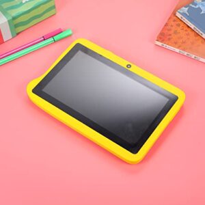 Jectse Kids Tablet, 7 Inch Tablet Toddler Tablet 2GB RAM 32GB ROM 1280 X 800 Octa Core Tablet, 5000mAh Battery, Dual Camera, Shockproof Case, Education Tablet for (Yellow 64cm/25.2in)