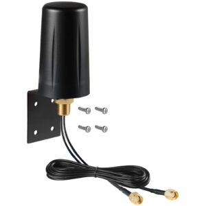 waterproof 5dbi 3g 4g/lte 2x2 mimo low profile omni-directional antenna with 10 ft coax cables for verizon at&t t-mobile sprint cellular cisco, cradlepoint, digi, pepwave 4g lte router，eifagur