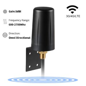 Waterproof 5dBi 3G 4G/LTE 2x2 MIMO Low Profile Omni-Directional Antenna with 10 ft Coax Cables for Verizon AT&T T-Mobile Sprint Cellular Cisco, Cradlepoint, Digi, Pepwave 4G LTE Router，Eifagur