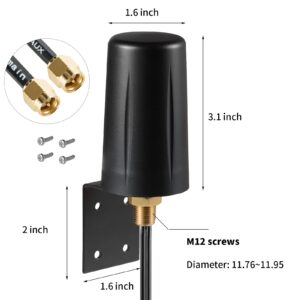 Waterproof 5dBi 3G 4G/LTE 2x2 MIMO Low Profile Omni-Directional Antenna with 10 ft Coax Cables for Verizon AT&T T-Mobile Sprint Cellular Cisco, Cradlepoint, Digi, Pepwave 4G LTE Router，Eifagur