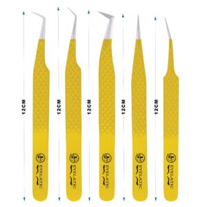 eyelatic false lash application professional eyelashes tools for individual and volume eyelash extensions eyelash extension tweezers set tweezers yellow