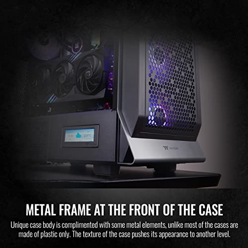 Thermaltake Ceres 500 Black Mid Tower E-ATX Computer Case with Tempered Glass Side Panel; 4 Preinstalled PWM ARGB Fans; Rotational PCIe Slots & GPU Holder; CA-1X5-00M1WN-00; 3 Years Warranty