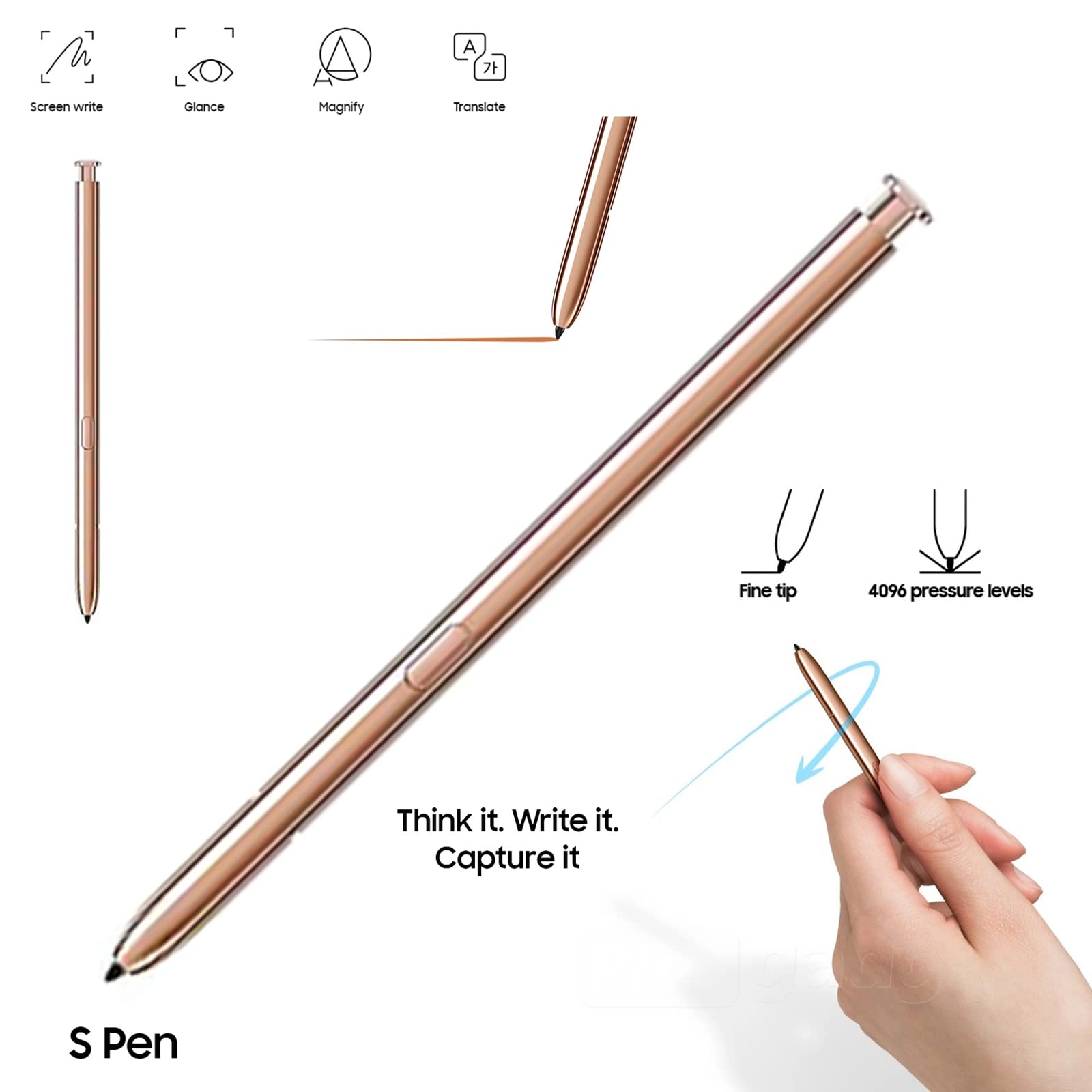 Note 20 Ultra S Pen WithBluetooth Replacement for Samsung Galaxy Note 20 Ultra Stylus Pen,PN980BAEGUS,Note Plus/Note 20/Note 20 5G S Pen(Gold)