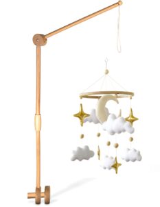 gold crib mobile and adjustable crib mobile arm