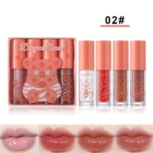 YIBABY 8 Colors Tinted Lip Gloss Set Hydrating Lip Glow Oil Plumping Lip Moisturizing Transparent Lip Care Oil Shiny Jelly Lip Gloss for Women and Girls (A)