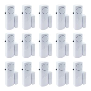 door window alarm, 90db door alarms for kids safety, door window burglar alarm-window pool alarms for home (15 pack)