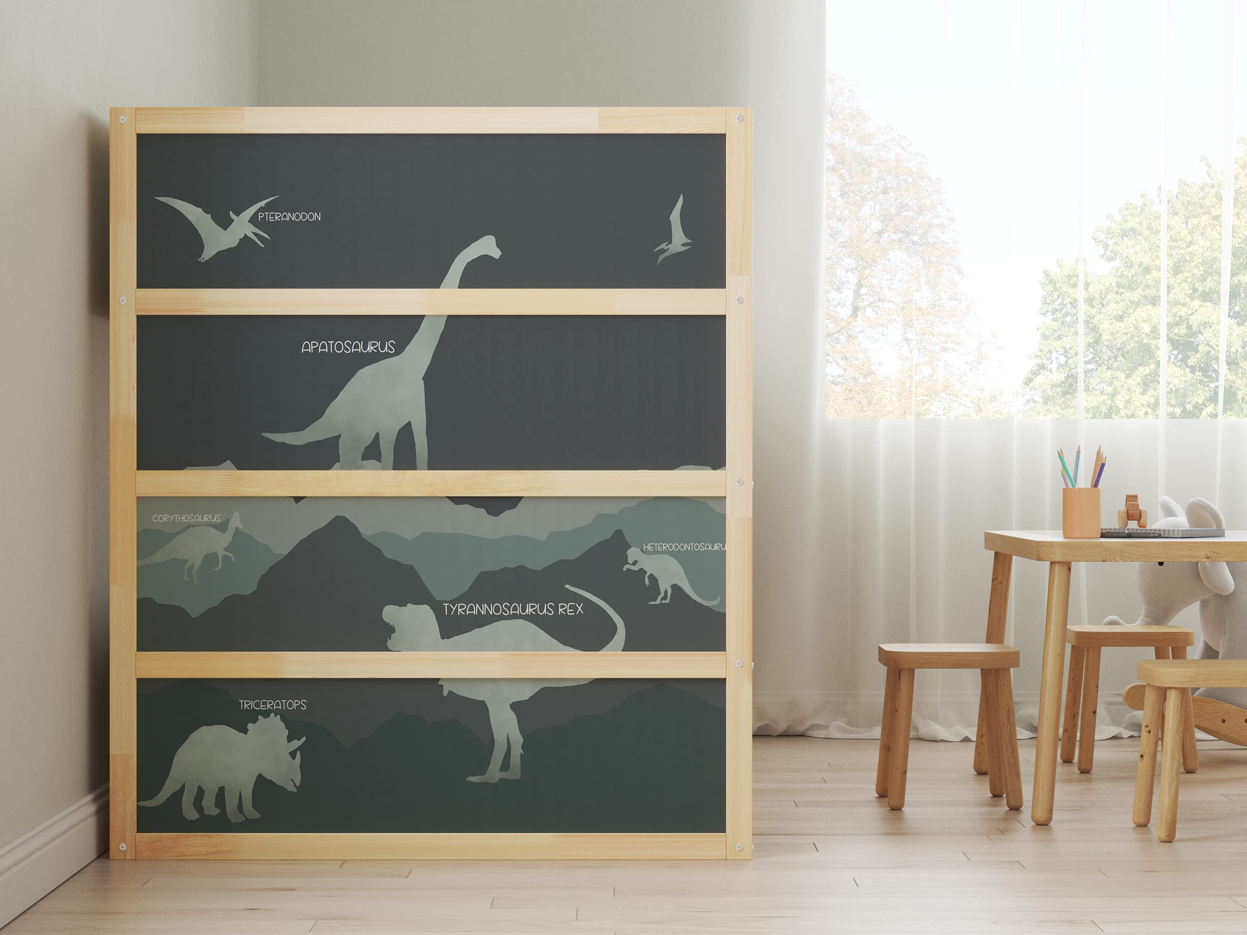 COCODECO KURA Bed Dinosaur Decals Kids Room Sticker Nursery Furniture Decals