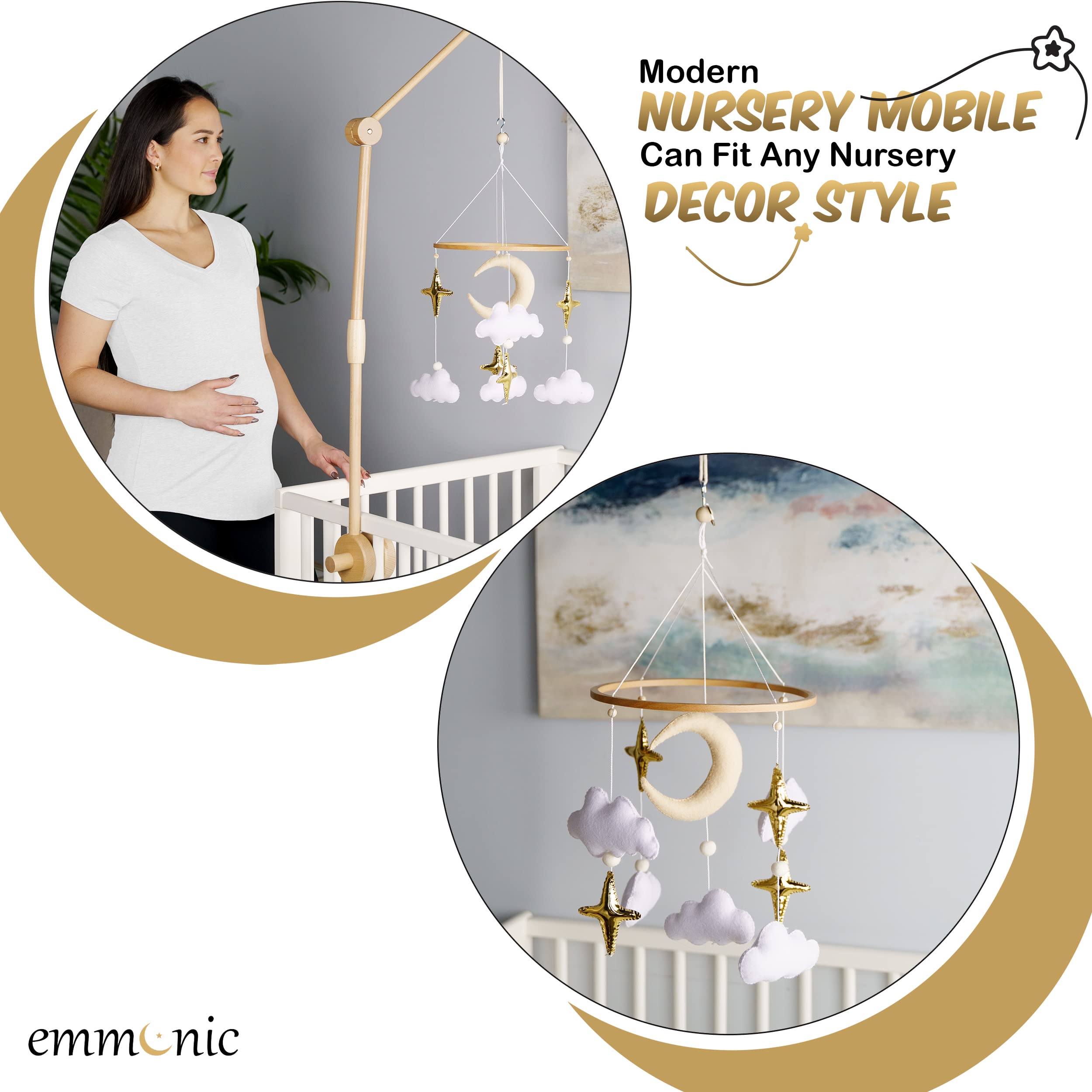 Gold Crib Mobile and Adjustable Crib Mobile Arm