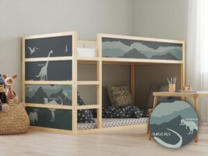 cocodeco kura bed dinosaur decals kids room sticker nursery furniture decals