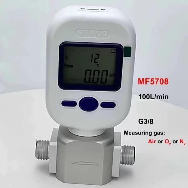 Digital Gas Mass Flow Meter Air Argon Nitrogen Oxygen Flow Rate Meter Range 0-100L/Min MF5708