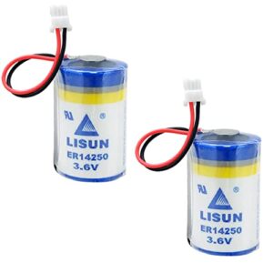 rccone 2pcs er14250 1/2aa 3.6v 1200mah lithium battery for lisun er14250 delta programmer dvp-80eh