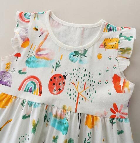 warmstraw Infant Girls A-line Summer Dress Sundress Clothes Outfits Cotton Princess Cartoon Comfort Dresses Beach Holiday Skirt Animal Pattern 2-3T