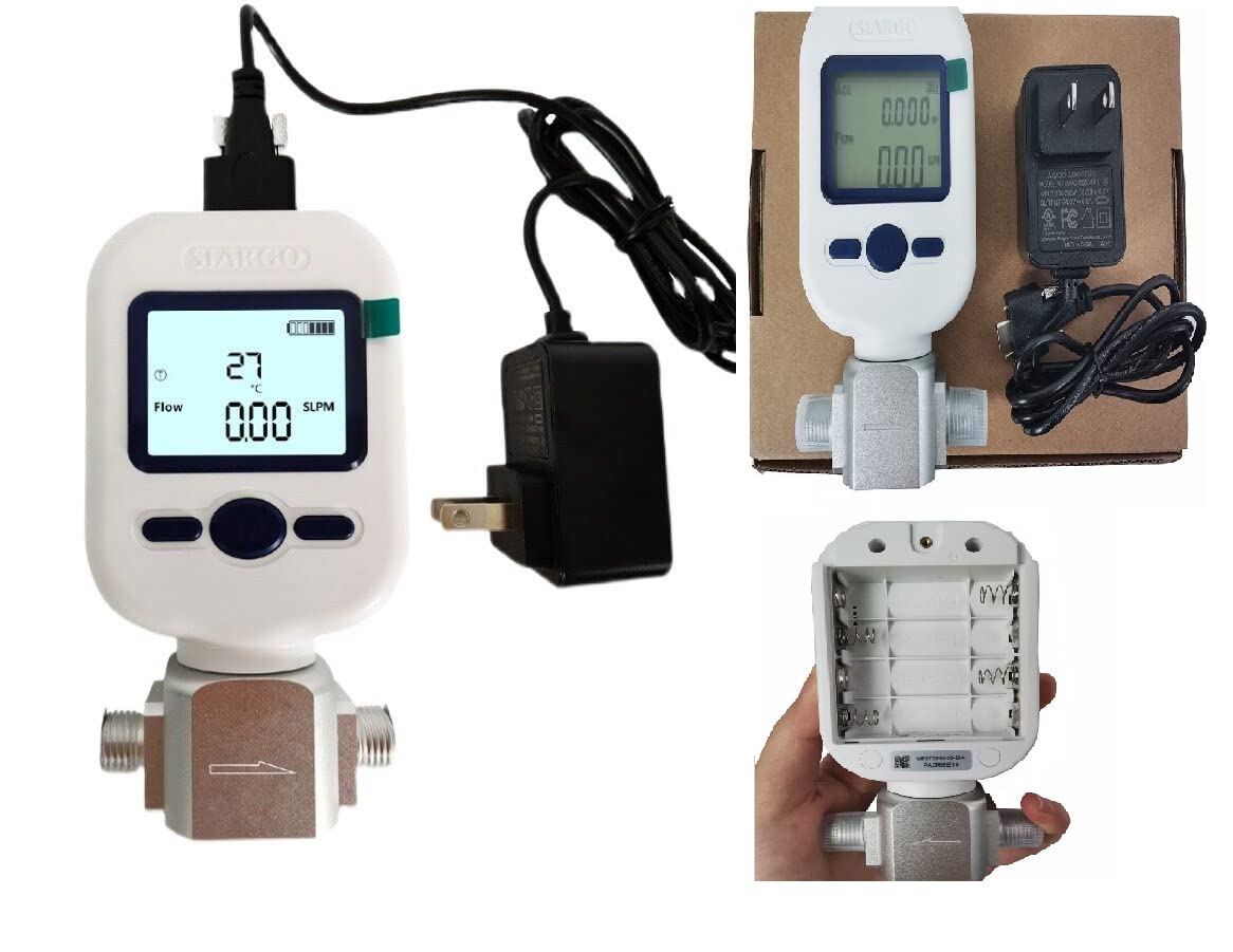 Digital Gas Mass Flow Meter Air Argon Nitrogen Oxygen Flow Rate Meter Range 0-100L/Min MF5708