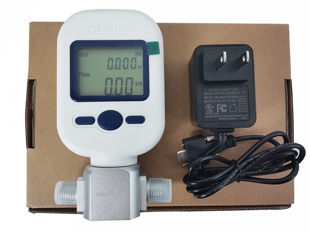 Digital Gas Mass Flow Meter Air Argon Nitrogen Oxygen Flow Rate Meter Range 0-100L/Min MF5708