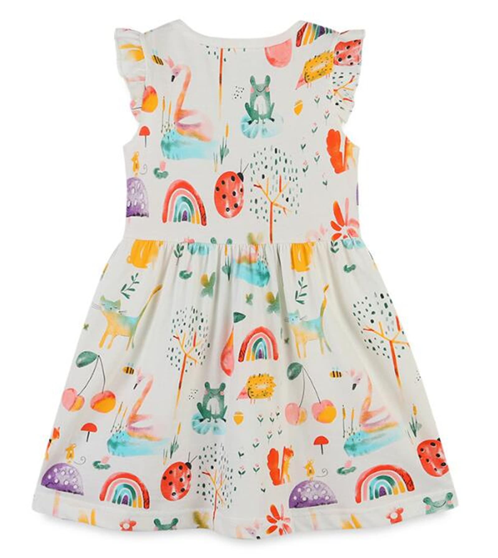 warmstraw Infant Girls A-line Summer Dress Sundress Clothes Outfits Cotton Princess Cartoon Comfort Dresses Beach Holiday Skirt Animal Pattern 2-3T