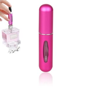 laikme travel mini perfume refillable atomizer - portable perfume cologne spray container bottle - travel perfume scent pump case fragrance empty spray bottle for traveling outgoing 5ml (rose pink)