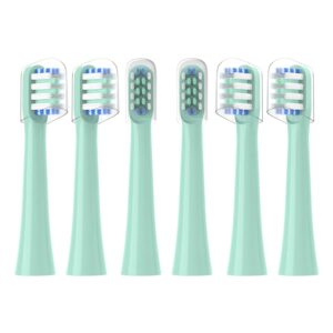 replacement toothbrush heads compatible with colgate hum connected smart battery toothbrush refill head, green, 6 pack