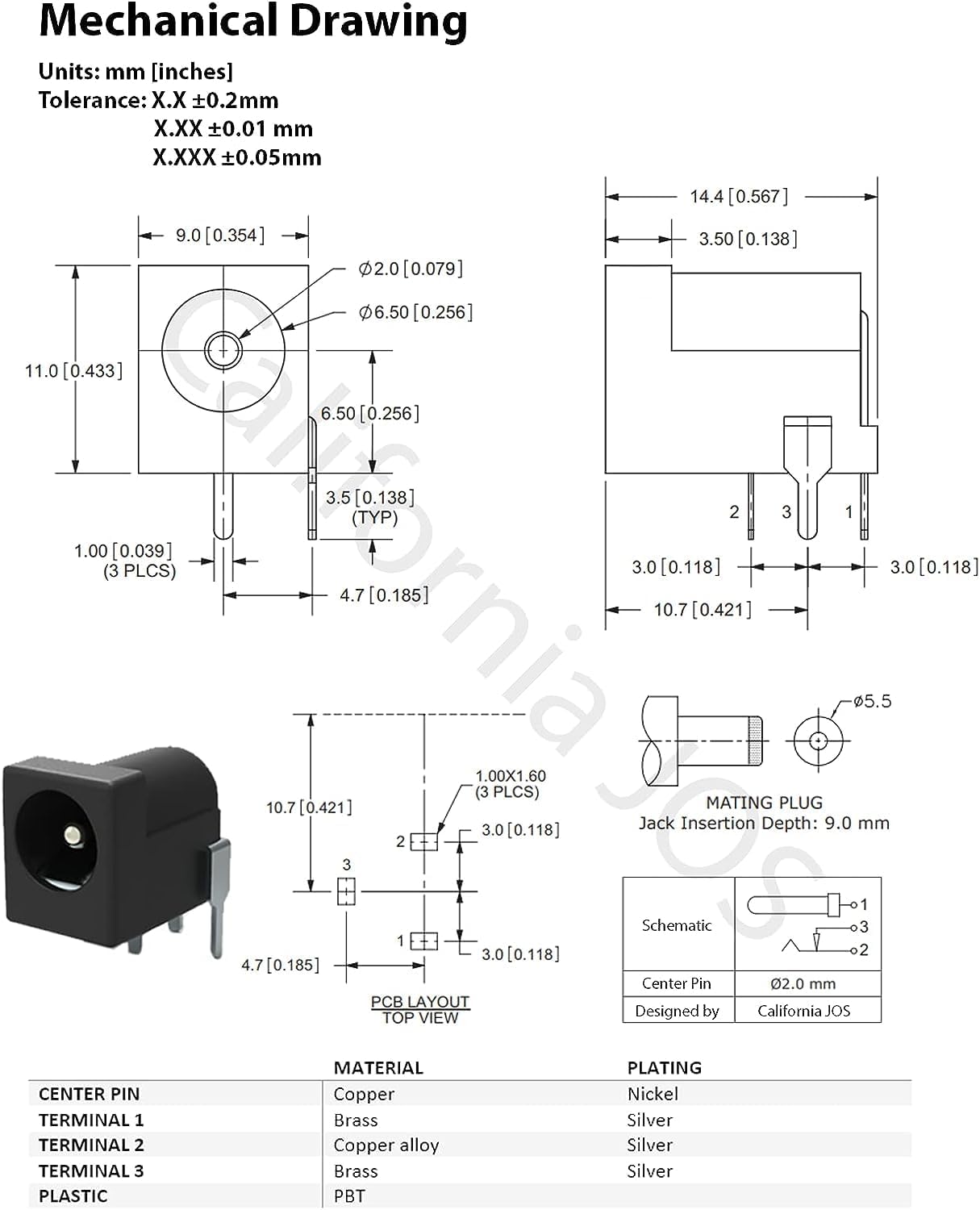 California JOS 1 PCS Breadboard 830 Point Solderless Prototype PCB Board Kit for Arduino Proto Shield Distribution Connecting Blocks