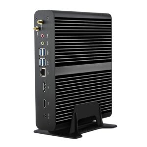 kinupute fanless mini pc, desktop computer i7-1165g7 2.8-4.7ghz, windows 11 pro, 16g ddr4, 256g nvme ssd, iris xe graphics, hdmi/dp, 8k, gigabit ethernet, bt5.1, wifi 6 for industrial/office/htpc