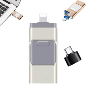 4 in 1 high speed usb multi drive flash drive, flash drive for iphone & photo stick for android phones, photo stick omni for iphone and computer (silver,125gb)