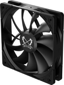 scythe kaze flex ii 120 pwn, 120mm x 25mm air flow optimized quiet operating computer case fan, fluid dynamic bearing, 4-pin connector, single pack (peformance edition - 2000 rpm)