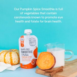 Serenity Kids 6+ Months Dairy-Free Smoothie Baby Food | USDA Organic | Grass Fed Collagen Protein | 3.5 Ounce BPA-Free Pouch | Pumpkin Spice | 6 Count