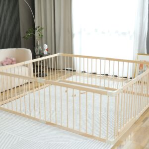 Baby Playpen Play Pen Play Fence Yards Wooden Large,Playpens for Babies and Toddlers Kids Indoor,Baby Play Yards Gym Area,Baby Day Care Play Pin(180x200x61 cm)