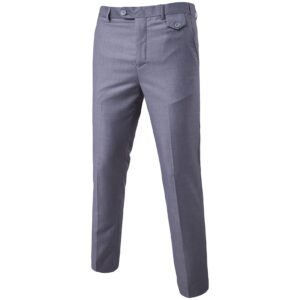 men's stylish slim stretch pant solid color skinny fit comfort suit pant lightweight comfort business trousers (light grey,5x-large)