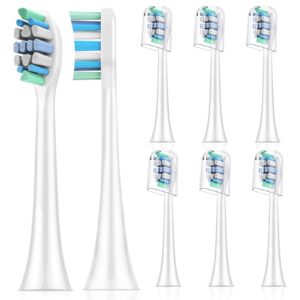 replacement toothbrush heads for philips sonicare：8 pack soft replacement electric brush head compatible with phillips sonicare snap-on system