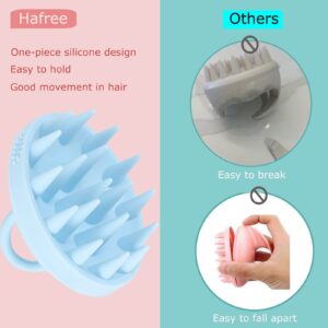 Hafree Scalp Massager Scalp Scrubber, Silicone Shampoo Brush for Wet Dry Curly Hair, Hair Brush for All Types of Men Women Kids Dogs Pet, Hairbrushes with Adhesive Hook (Blue)