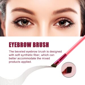 Multi Function Eyebrow Brush, Eye Brow Concealer Contour Brush, Three-dimensional Concealer Makeup Brush,Ultra Thin Angled Eyeliner Makeup Brush Set (darkbrown 3PC)