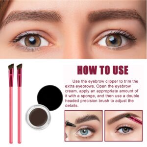 Multi Function Eyebrow Brush, Eye Brow Concealer Contour Brush, Three-dimensional Concealer Makeup Brush,Ultra Thin Angled Eyeliner Makeup Brush Set (darkbrown 3PC)