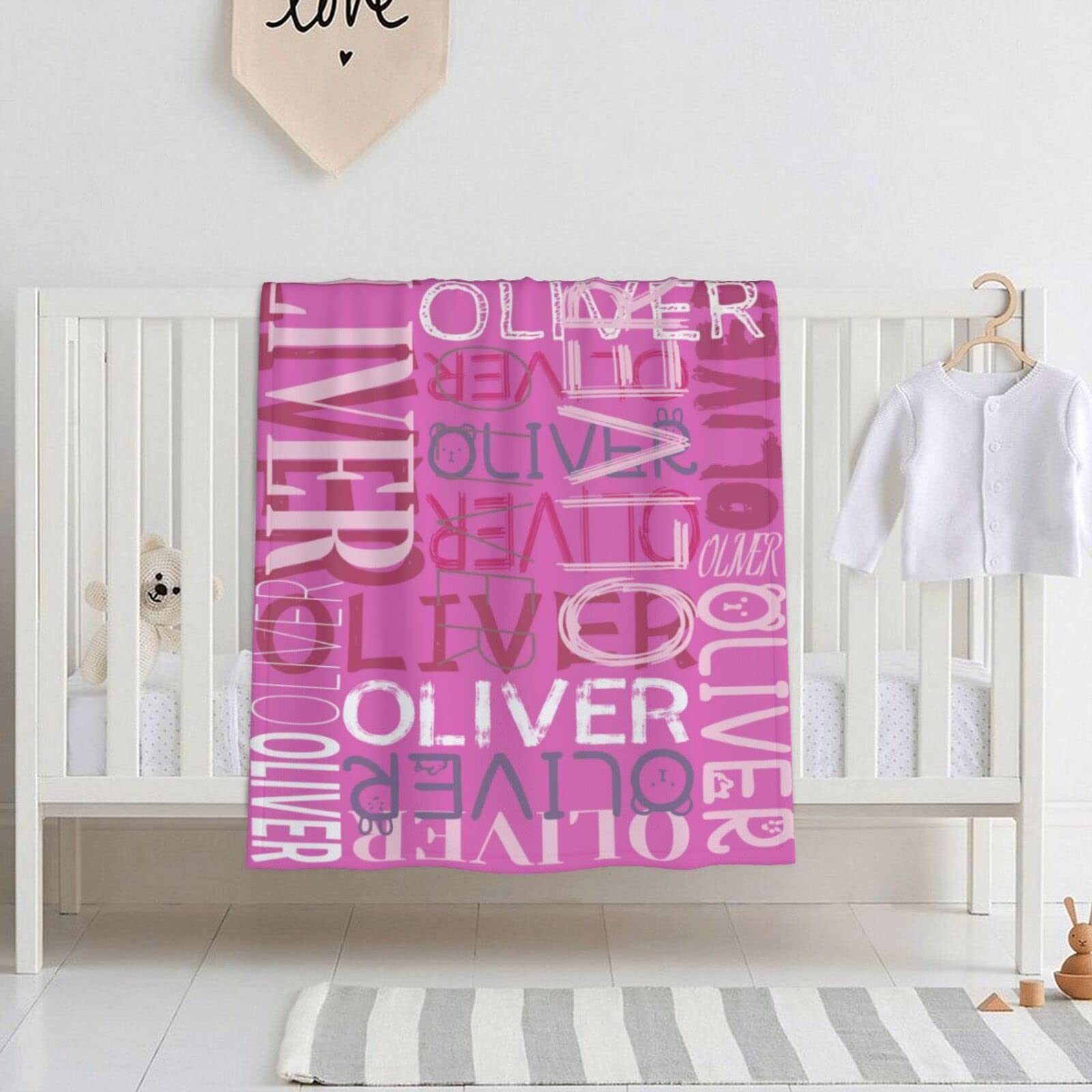 WTCWY Personalized Baby Blankets for Girls Boys with Name Custom Personalized Blankets for Kids with Name Personalized Baby Items Personalized Baby Girl Boy Gifts