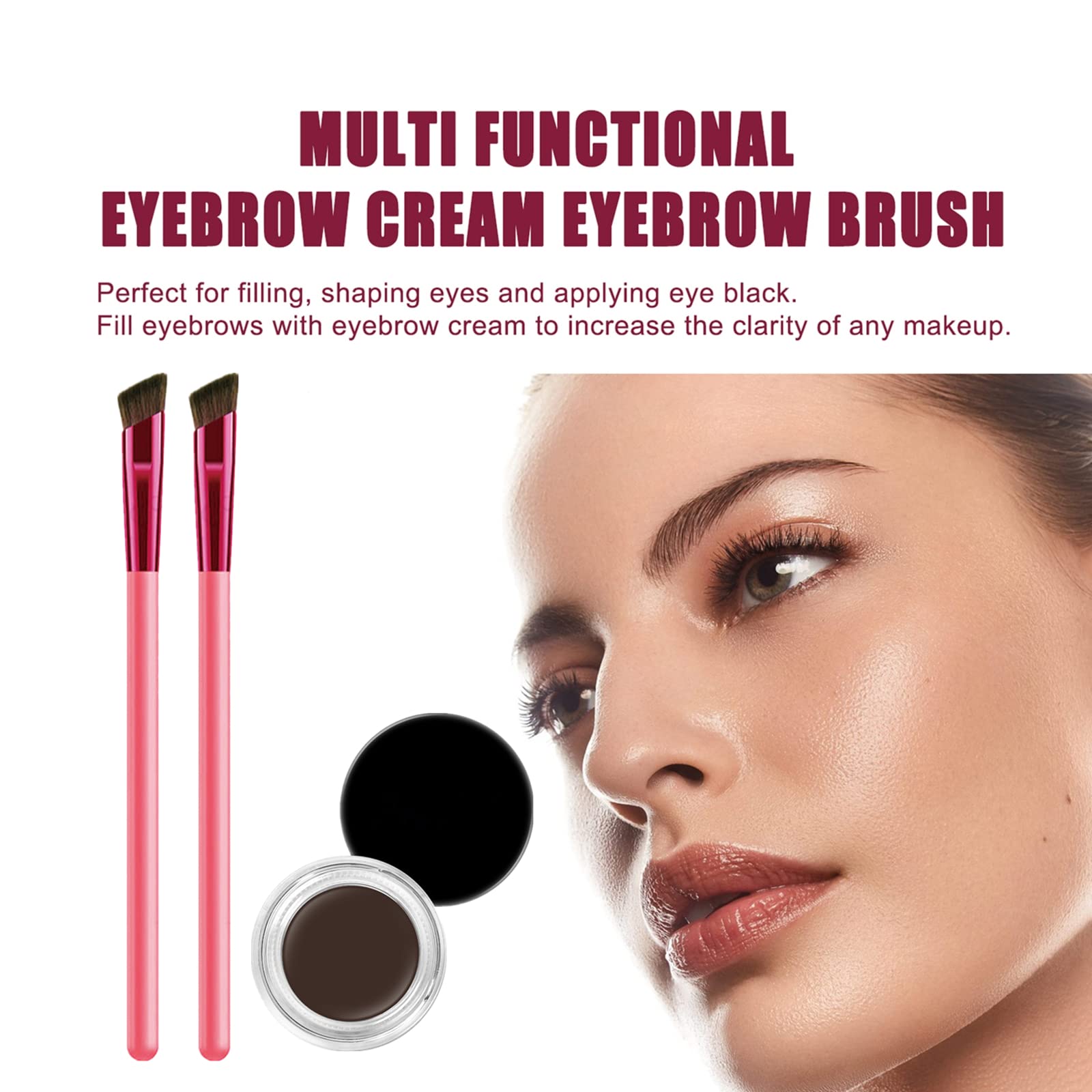 Multi Function Eyebrow Brush, Eye Brow Concealer Contour Brush, Three-dimensional Concealer Makeup Brush,Ultra Thin Angled Eyeliner Makeup Brush Set (darkbrown 3PC)