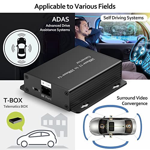 100BASE Ethernet Media Converter Device 2-wire Ethernet BroadR-Reach(100BASE-T1) to Fast Ethernet (100BASE-TX) Automotive IEEE 100BASE-T1 compliant with 100Mbit/s transmit