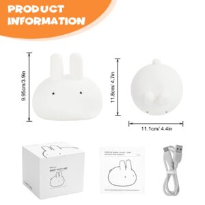 booborny Night Lghts for Bedroom Cute Lamp Bunny Night Light Silicone Nightlight Squishy LED Rechargeable Kawaii Lamp