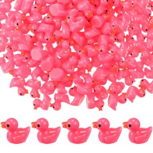 150 pcs mini resin ducks pink tiny ducks miniature ducks bulk small plastic duckies figures for valentine's day office home hide and seek prank game craft dollhouse party favors gift