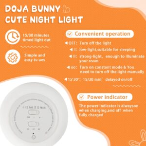 booborny Night Lghts for Bedroom Cute Lamp Bunny Night Light Silicone Nightlight Squishy LED Rechargeable Kawaii Lamp