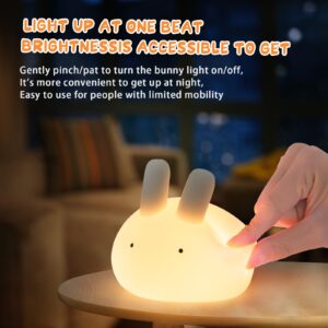 booborny Night Lghts for Bedroom Cute Lamp Bunny Night Light Silicone Nightlight Squishy LED Rechargeable Kawaii Lamp