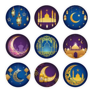 blue purple ramadan stickers 180 pcs ramadan blue purple round sticker kit blue purple ramadan decoration ramadan party supplies favors