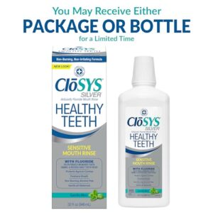 Closys Healthy Teeth Anti-Cavity Oral Rinse Mouthwash with Fluoride, Non-Burning, Non-Irritating – 32 Fl Oz