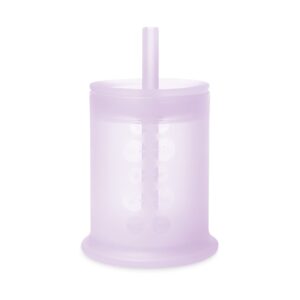 Olababy Silicone Training Cup with Straw Lid Bundle Lilac + Lemon