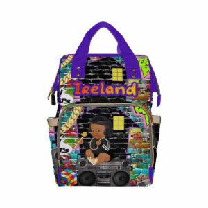 newcos personalized the eiffel tower diaper bag with name nappy bag casual travel daypack for mom women gifts, one size