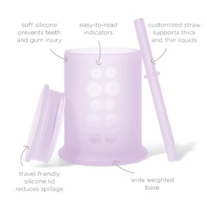 Olababy Silicone Training Cup with Straw Lid Bundle Lilac + Lemon