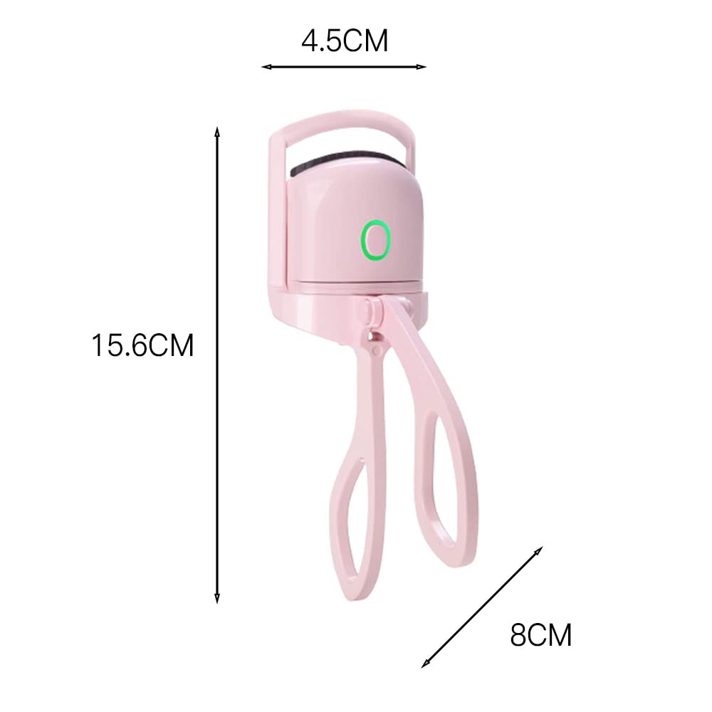 yANGLIU Heated Eyelash Curlers, Handheld Eyelash Heated Curler, USB Rechargeable Two-Speed Temperature Control Eyelash Curler with Sensing Heating Silicone Pad,Quick Natural Long Lasting (Pink) (Pink)