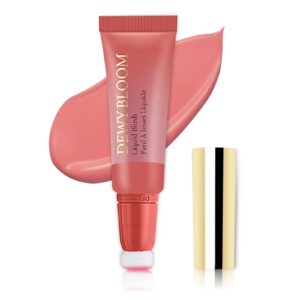 yeweian blush beauty wand, liquid face blush contour wand with cushion applicator, smooth cream blush wand natural matte finish, lightweight blendable blush stick makeup for cheek,103 cool pink