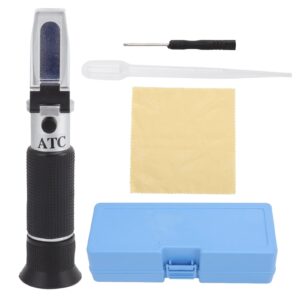 Alcohol Refractometer, Brix Meter Professional Cover Plate Silicone Handle 3 in 1 HD Prism for Homebrew Kit for Fruit